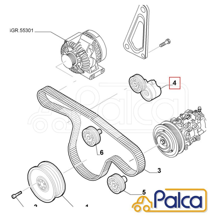 アルファロメオ/ランチア ベルトテンショナー/テンショナー ジュリエッタ/940 1.8 | 4C/960 1.8 | デルタIII 1.8 ...