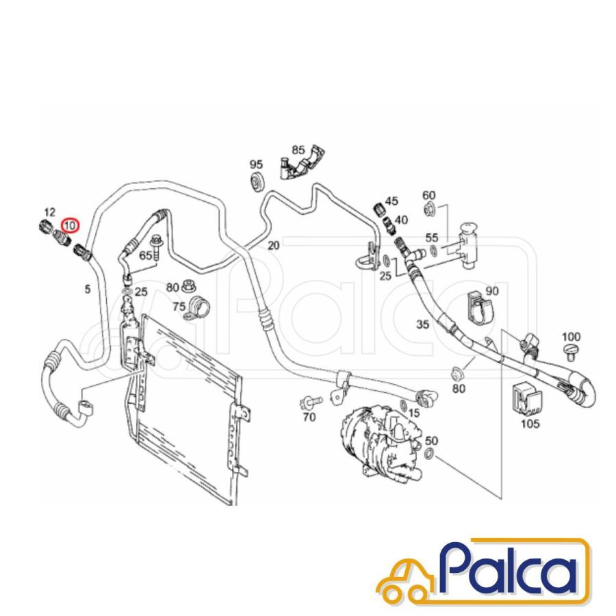 ベンツ エアコンコンデンサームシバルブ/サービスバルブ W140 C140 | W220 | W221/S65AMG | 0028305484 ...