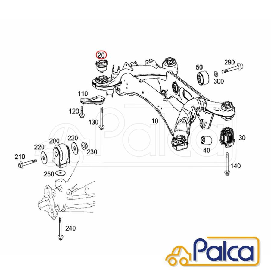 メルセデス ベンツ リアサブフレームマウント 前側| Cクラス/W204 W205 | Eクラス/W212 C207 W213 C238 ...