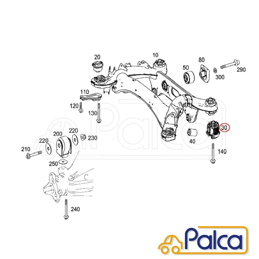 ベンツ リアサブフレームマウント 後側| Cクラス/W205 | Eクラス/W213 C238 CLSクラス/C257 GLCクラス/X253 ...