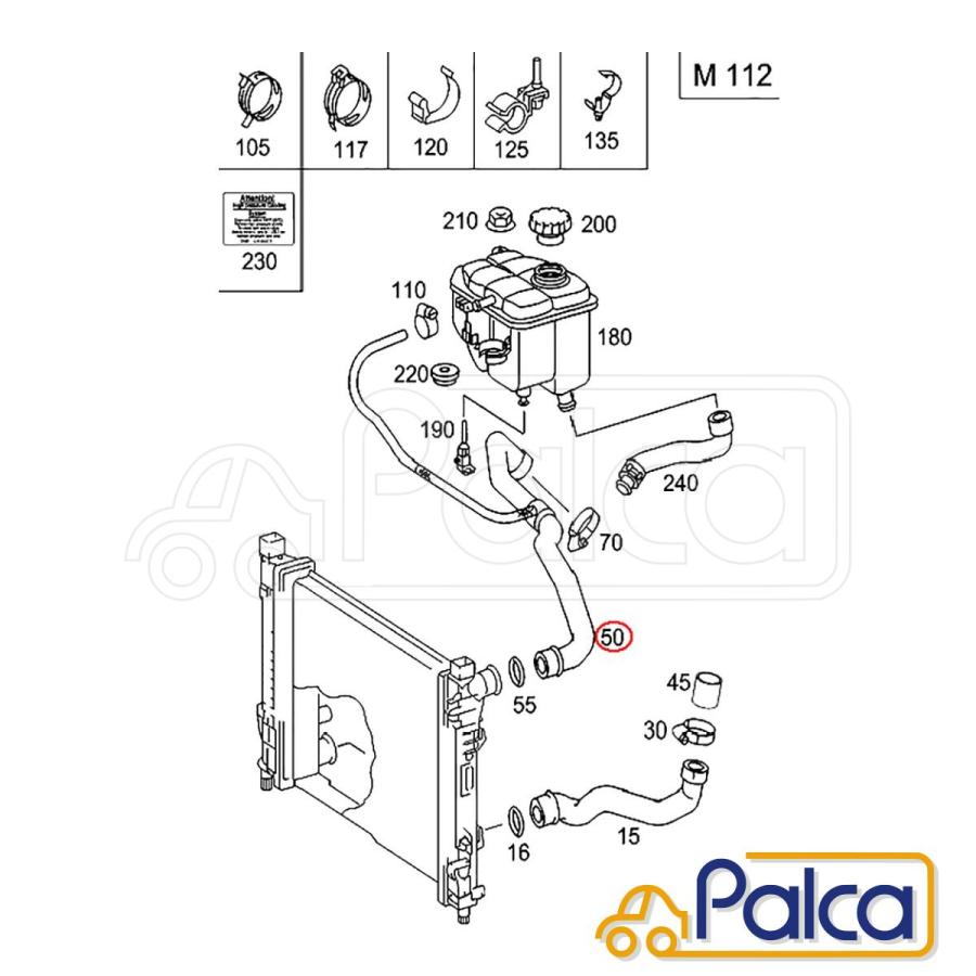 メルセデス ベンツ ラジエターホース アッパー Cクラス W203 S203/C240 C240_4MATIC C320 C32AMG ...