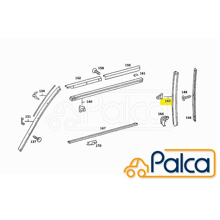 メルセデス ベンツ ソフトトップシール/ドアガラスシール/ウェザーストリップ 左| SLクラス/R107 | URO製 ...