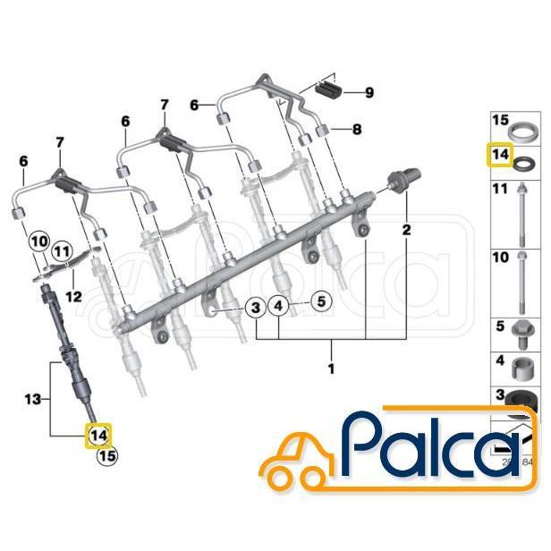 BMW インジェクター Oリング/ガスケット E82,E88 F20,F21 F22,F23,F45,F46,F87 13537591006 ...