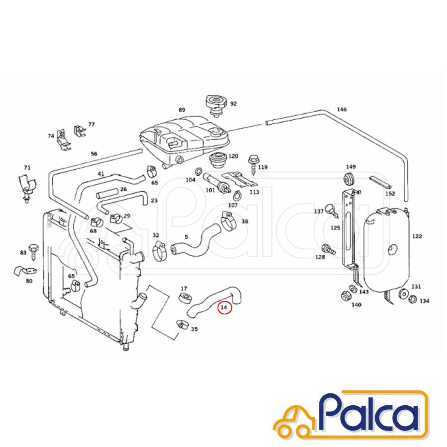 メルセデス ベンツ ラジエターホース ロアー W126/260SE 300SE,SEL | FEBI製 1265016082 : パーツの ...