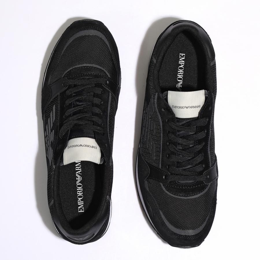EMPORIO ARMANI エンポリオアルマーニ スニーカー X4X537 XM678 メンズ スウェードレザー ローカット シューズ イーグルロゴ 靴 N639/BLACK ...