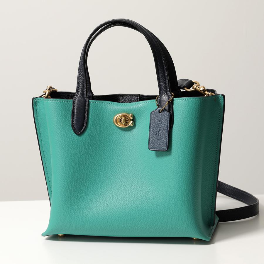 COACH コーチ ハンドバッグ ウィロウ トート 24 C8561 WILLW レディース カラーブロック レザー ショルダーバッグ C ...