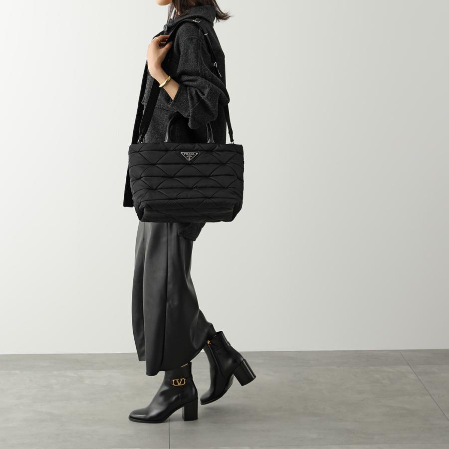 PRADA プラダ トートバッグ 1BG435 OOO RDJN レディース Re-Nylon リナイロン ミディアム パデッド キルティング トライアングルロゴ 鞄 F0002/NERO ...