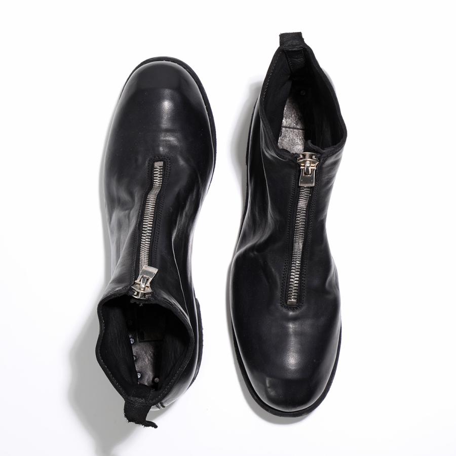 GUIDI グイディ フロントジップブーツ PL1 メンズ ホースレザー フルグレイン アルチザン ショート 靴 BLKT ...