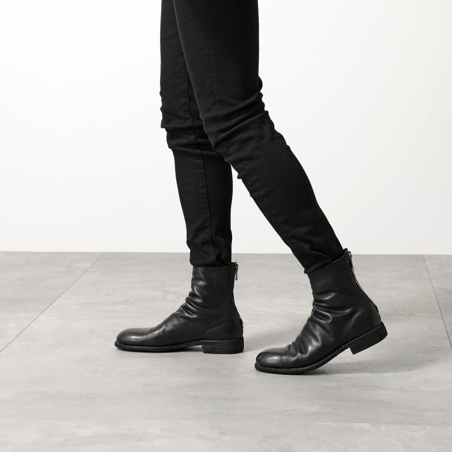 GUIDI グイディ バックジップブーツ 986 メンズ ホースレザー フルグレイン アルチザン ショート 靴 BLKT :341018652 ...