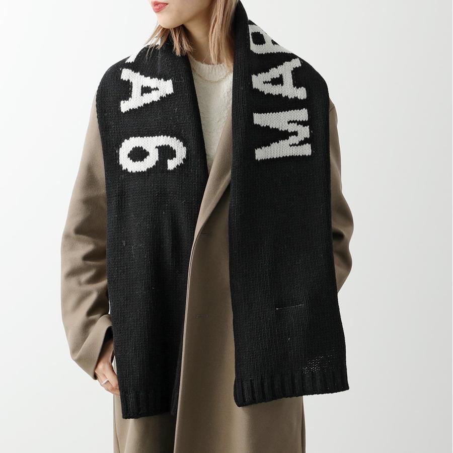 MM6 エムエムシックス メゾンマルジェラ マフラー M60278 MM074 レディース インターシャ編み ロゴ カラー2色 ...