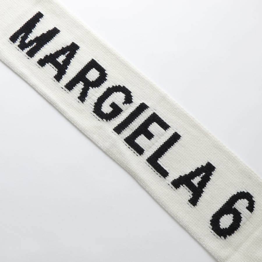 MM6 エムエムシックス メゾンマルジェラ マフラー M60278 MM074 レディース インターシャ編み ロゴ カラー2色 ...