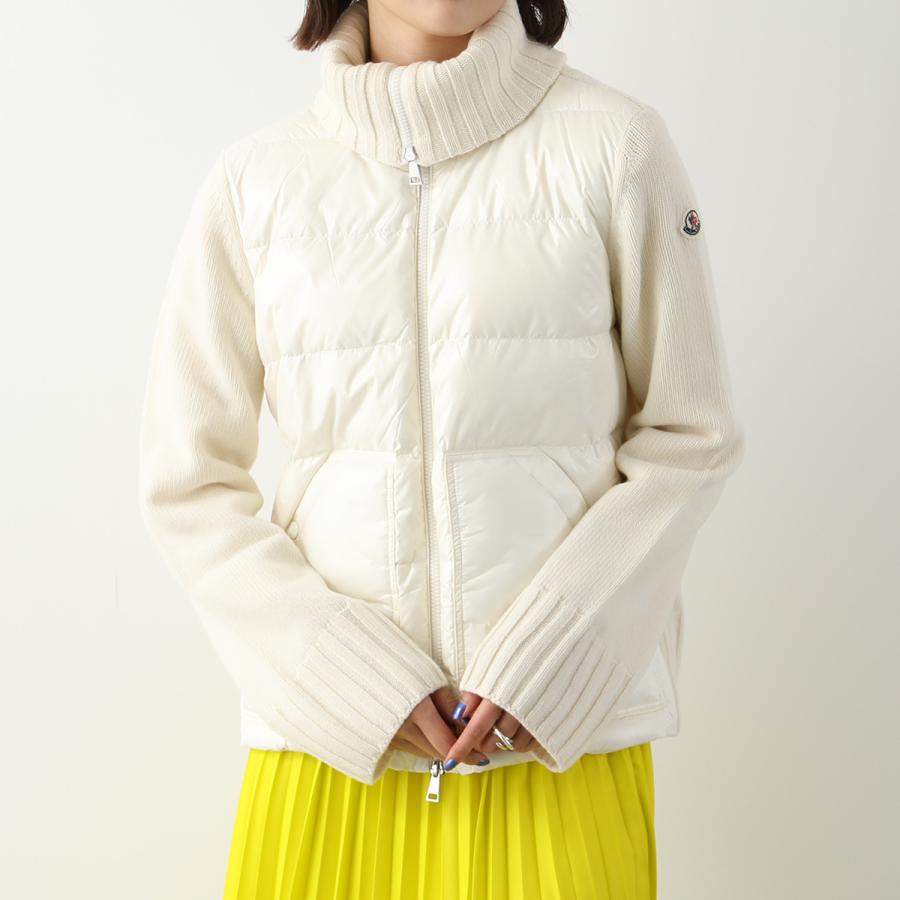 MONCLER（モンクレール） カーディガン 9B00013 M1115 レディース ウールニット ダウン切替 ジップアップ ブルゾン ...
