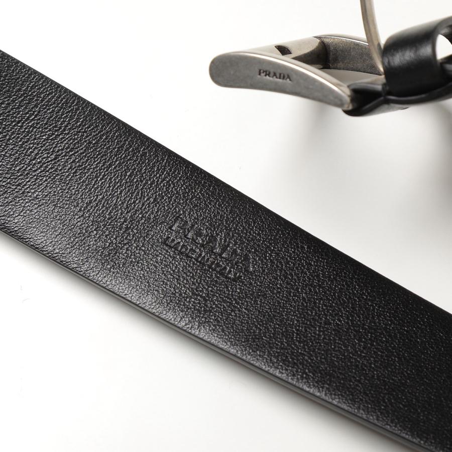 PRADA プラダ ベルト 1CC546 2BYA メンズ レザー トライアングルロゴ スクエアバックル F0002/NERO : インポート ...