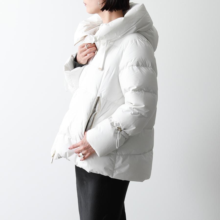 MOORER ムーレー ダウンジャケット GADIA STP レディース フーテッド ジップアップ ドローストリング ブルゾン ACQUA PROOF 撥水 BLANC : インポートセレクト ...