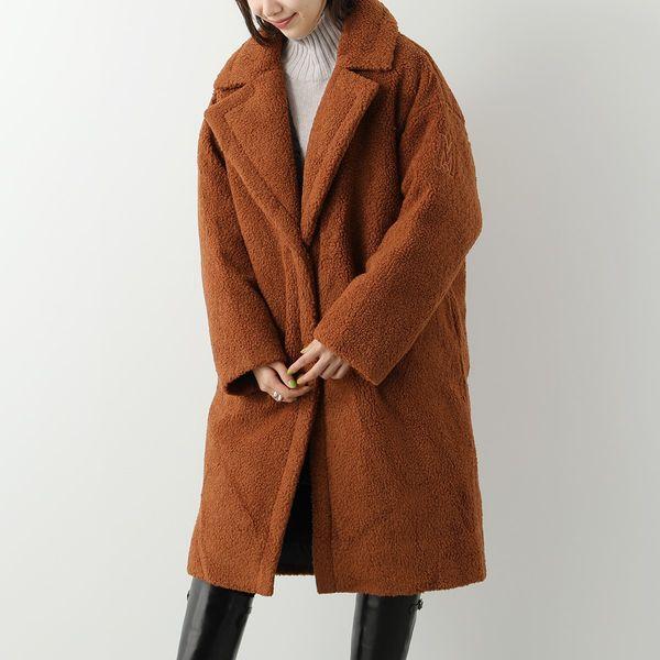 Mackage MACKAGE マッカージュ ダウンコート EMME レディース リバーシブル テディコート ボア ロゴ刺繍 ロングコート ...