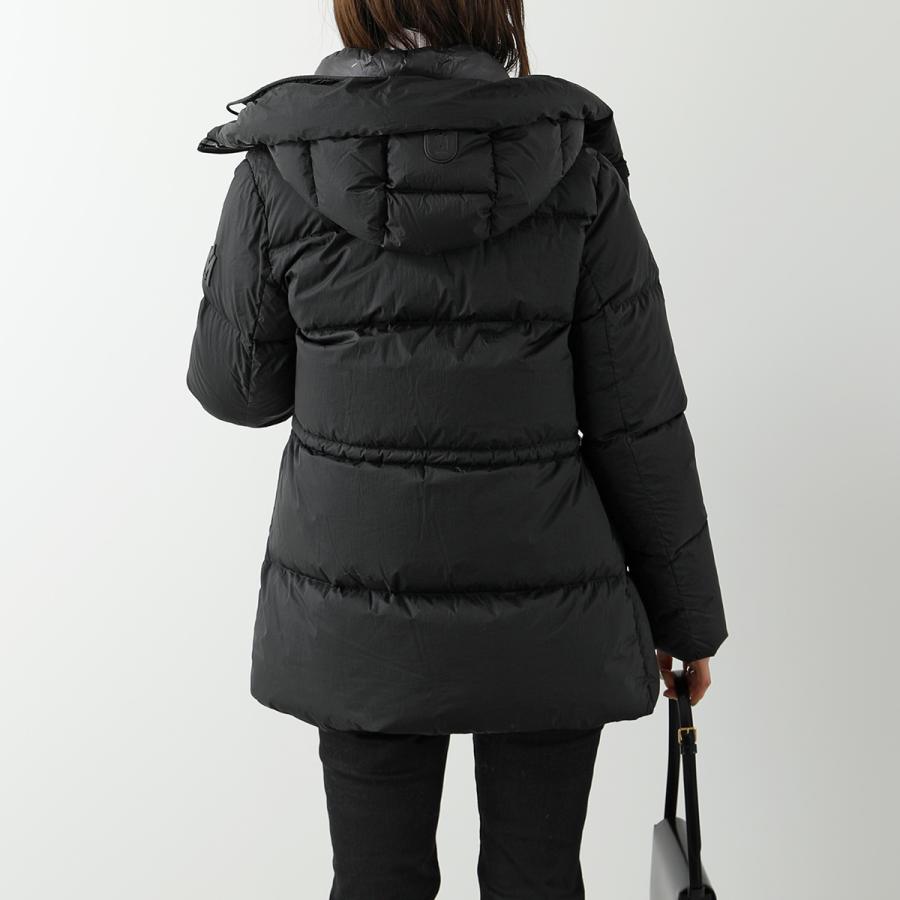 MACKAGE マッカージュ ダウンジャケット FREYA レディース ナイロン フード付き レザーロゴパッチ Black ...