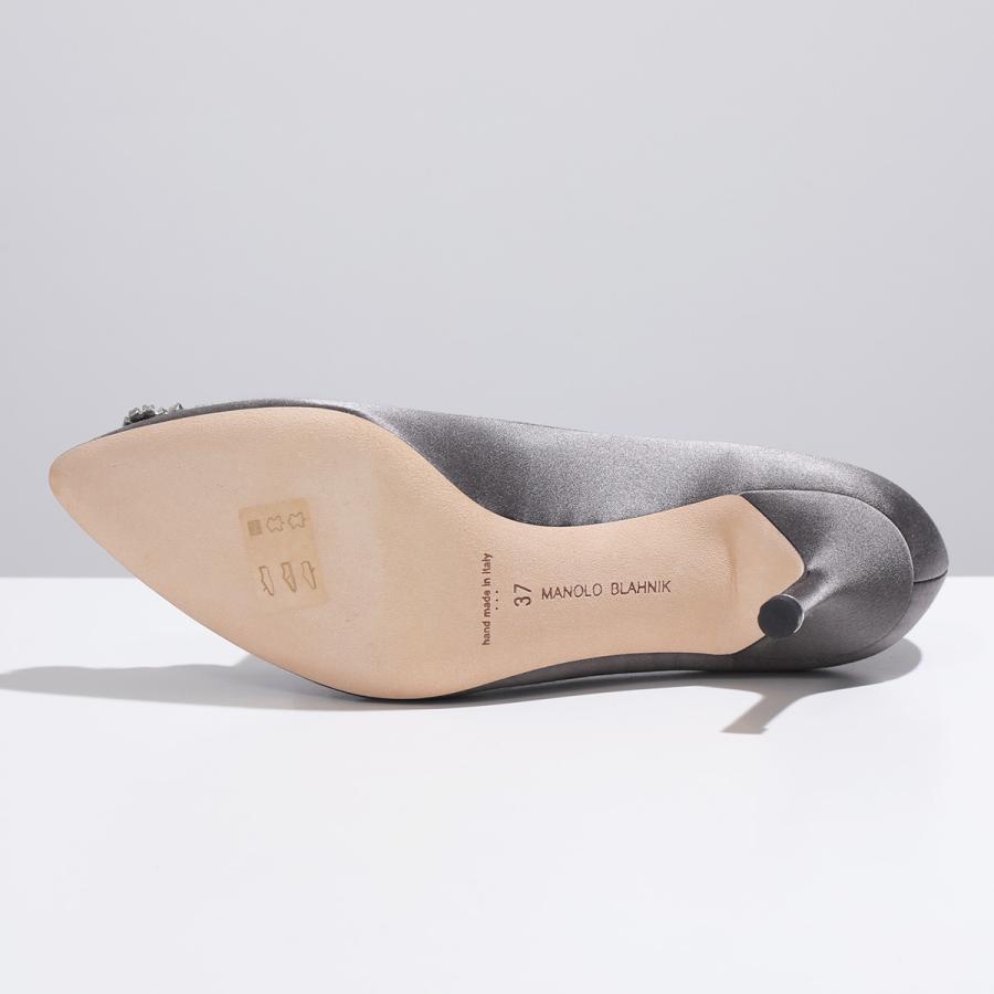 MANOLO BLAHNIK マノロブラニク パンプス HANGISI CLC SATIN 070 ハンギシ サテン 7cm 9XX 0662 レディース ジュエルバックル ハイヒール 靴 ...