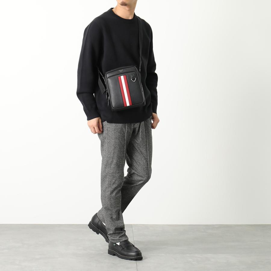 BALLY バリー クロスボディバッグ MACKAO マカコ メンズ ショルダーバッグ レザー バリーストライプ メタルロゴ 鞄 BLACK ...
