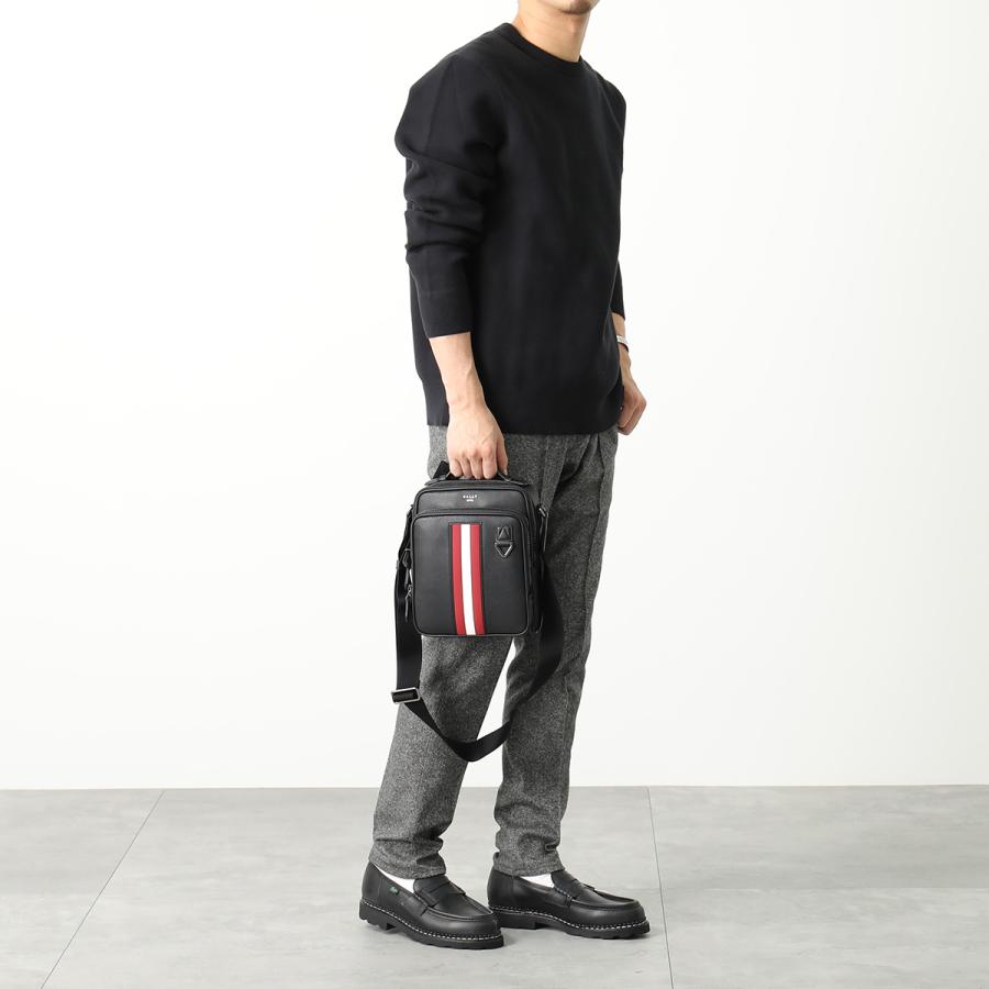 BALLY バリー クロスボディバッグ MACKAO マカコ メンズ ショルダーバッグ レザー バリーストライプ メタルロゴ 鞄 BLACK ...
