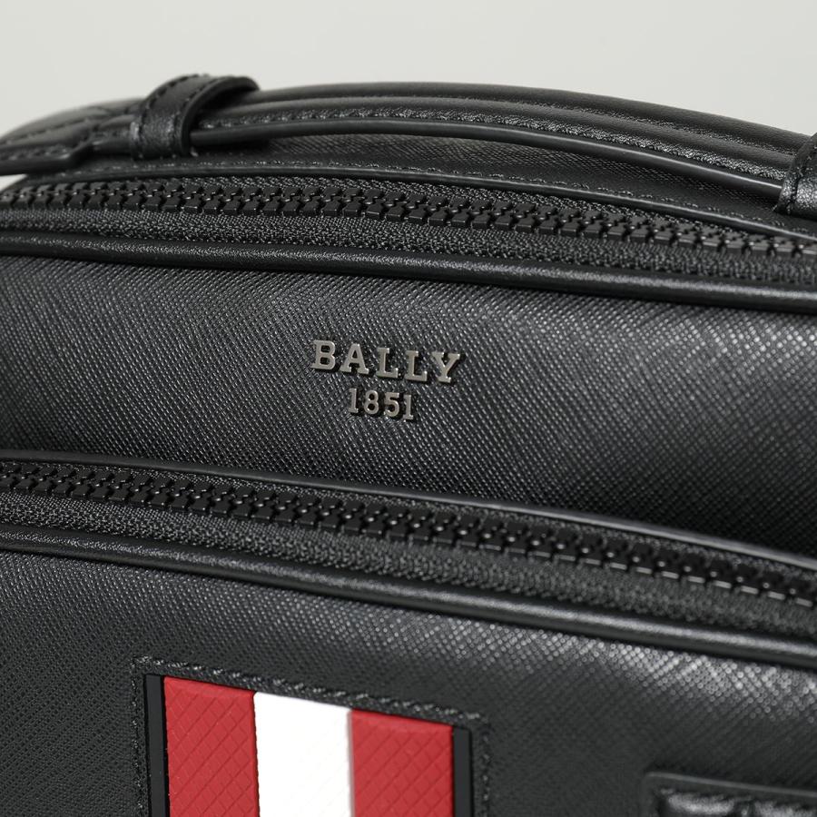 BALLY バリー クロスボディバッグ MACKAO マカコ メンズ ショルダーバッグ レザー バリーストライプ メタルロゴ 鞄 BLACK ...