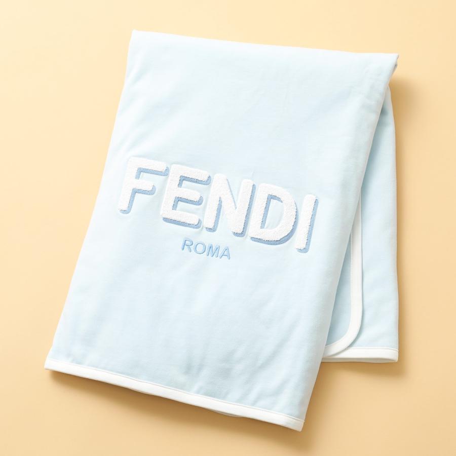 FENDI KIDS フェンディ キッズ ベビーブランケット COPERTA JERSEY STRETCH 80×80 BUJ228 ST8 F19J4 ボーイズ ロゴ刺繍 カラー3色 ...