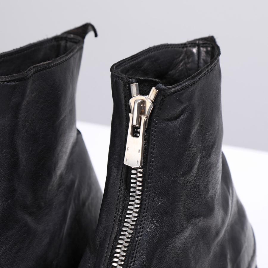 GUIDI グイディ フロントジップブーツ VS01 メンズ ホースレザー ビブラムソール フルグレイン アルチザン ショート 靴 BLKT ...