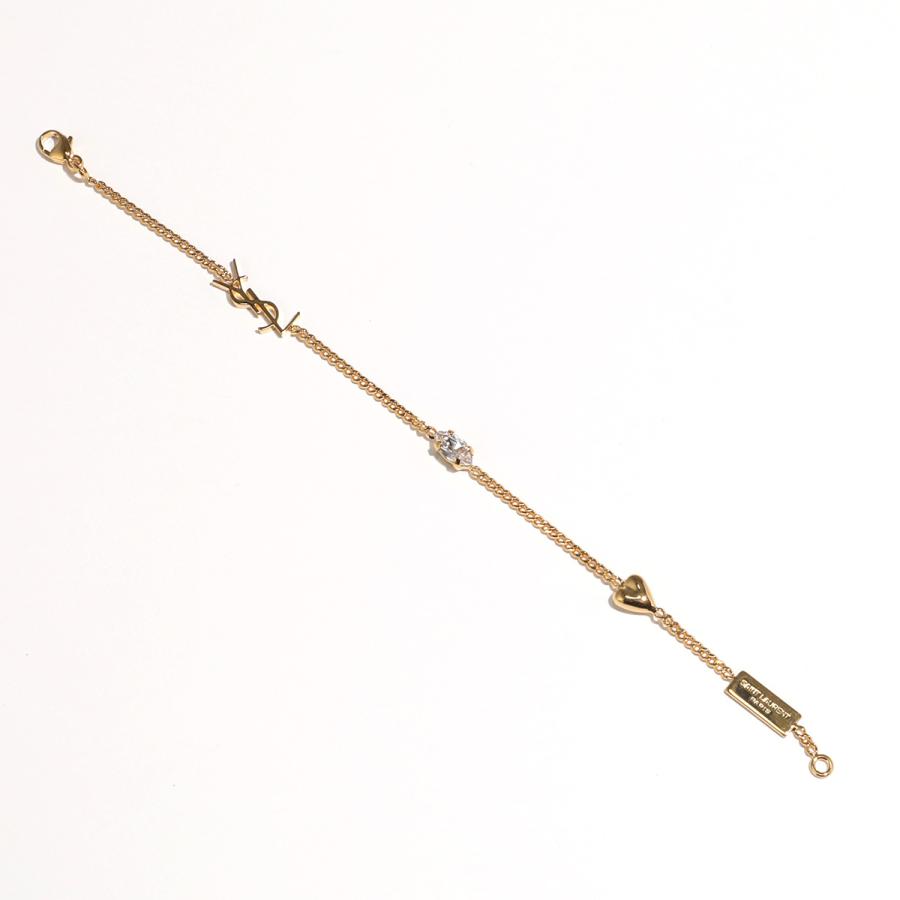 SAINT LAURENT サンローラン ブレスレット 701950 Y1526 レディース オピウム ハート カサンドラロゴ ラインストーン チェーン アクセサリー 9137 : ...