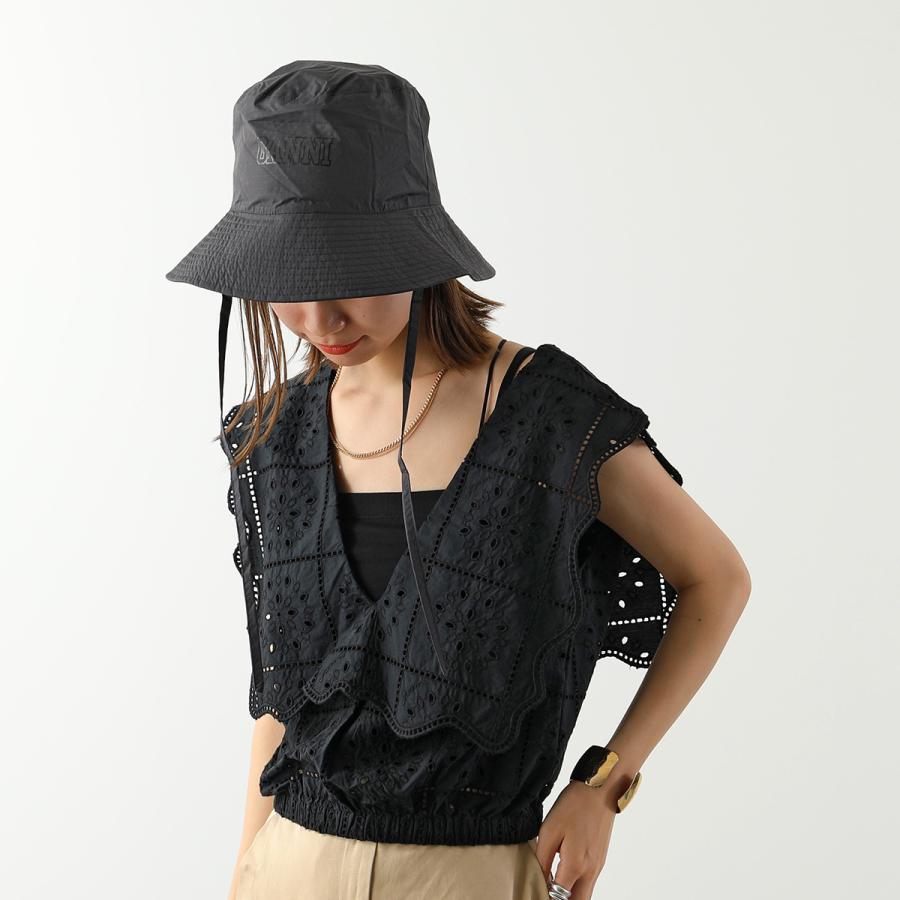 GANNI ガニー バケットハット Bucket Hat A4601 6485 レディース サファリハット ロゴ コード タイ付き 帽子 カラー2色 : インポートセレクトmusee - 通販 ...