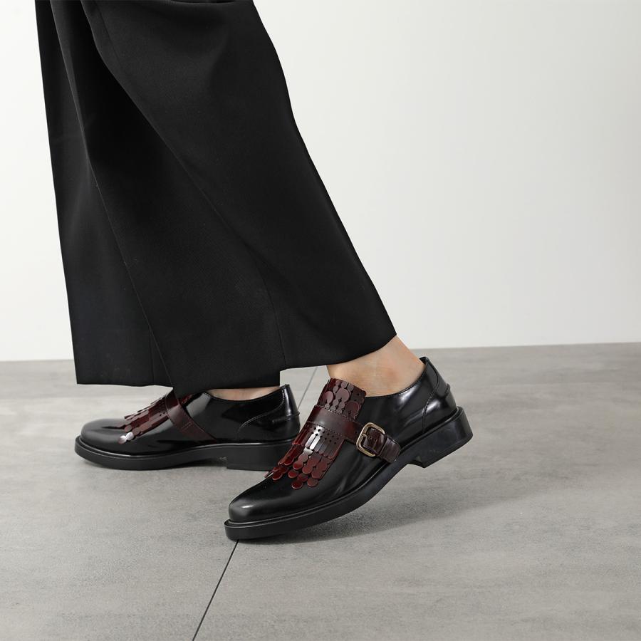 TOD'S TODS トッズ レザーシューズ XXW0ZP0R130SHA レディース フリンジ ベルト オックスフォード スリッポン 革靴 ...