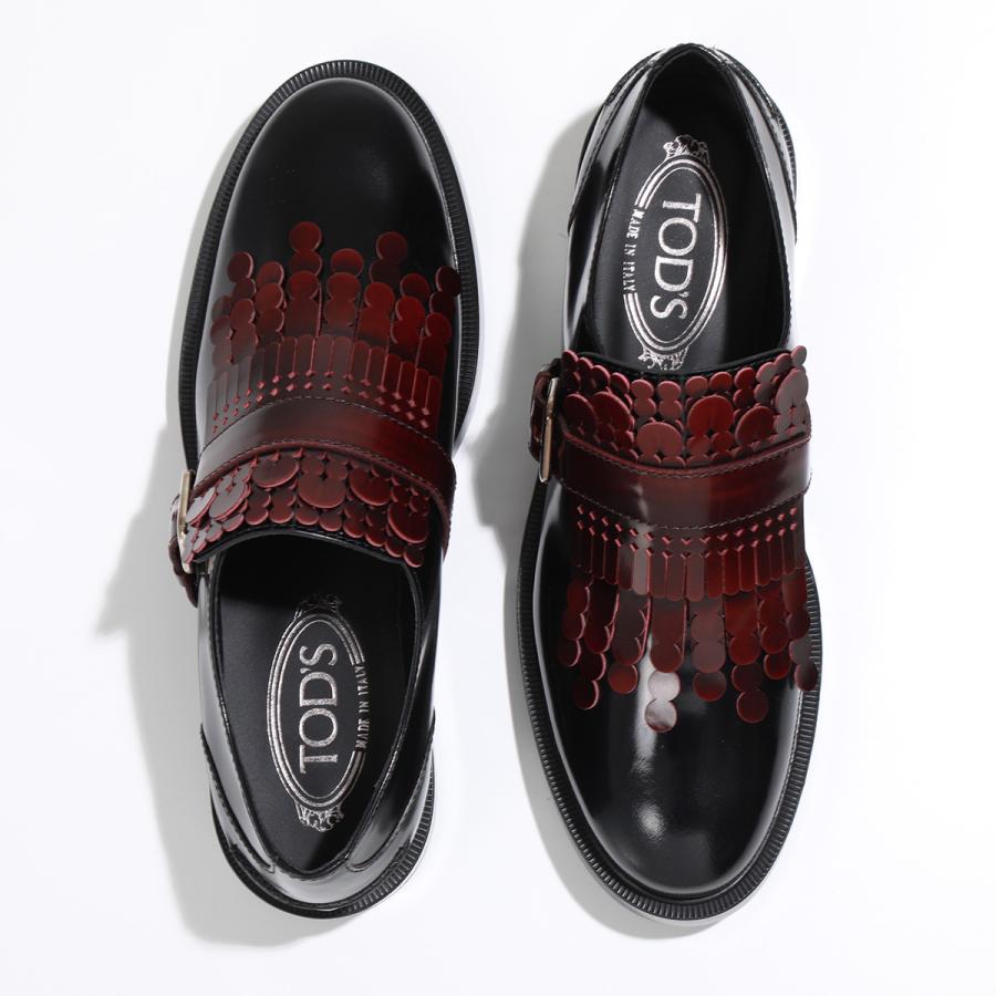 TOD'S TODS トッズ レザーシューズ XXW0ZP0R130SHA レディース フリンジ ベルト オックスフォード スリッポン 革靴 ...