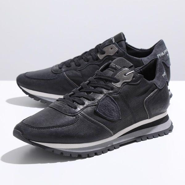 PHILIPPE MODEL フィリップモデル スニーカー TRPX LOW トロぺ エックス TZLU WWR2 メンズ レザー スウェード ロゴ ローカット シューズ 靴 NOIR ...