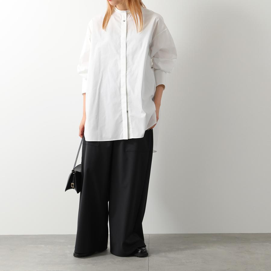 IHATOV（イーハトーブ） シャツ IH06-23AW-93712 レディース ブラウス 長袖 ノーカラー ベルト付き WHITE ...