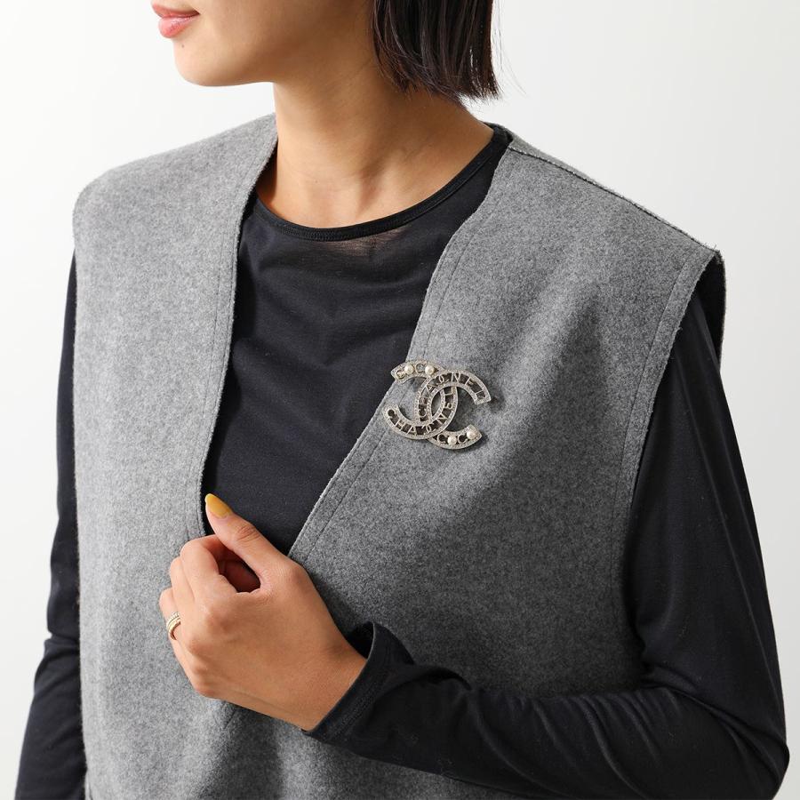 CHANEL シャネル ブローチ AB4879 B04130 レディース ココマーク CCマーク ピンバッチ パール メタル ラインストーン ...