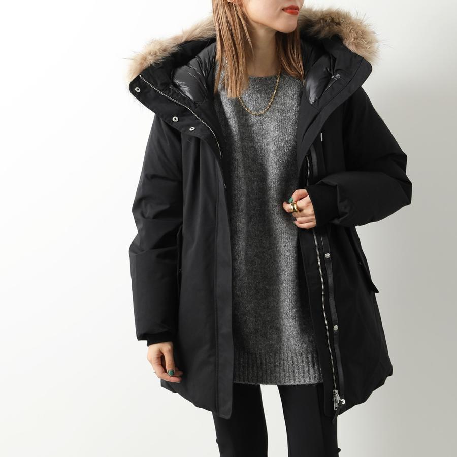 MACKAGE マッカージュ ダウンジャケット KINSLEE-F キンスリー レディース ラクーンファー フード付き ロゴ ダウンコート BLACK :350922439:インポートセレクト ...