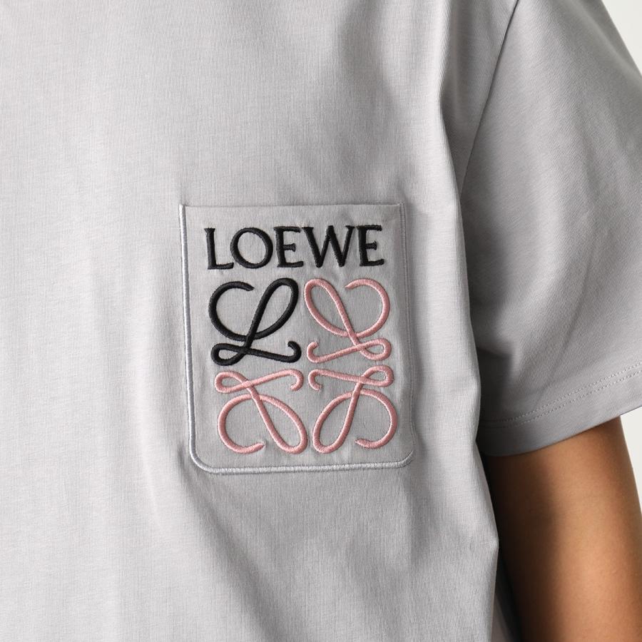 LOEWE ロエベ Tシャツ H526Y22X99 メンズ 半袖 カットソー 胸ポケット アナグラム ロゴ刺繍 ロゴT コットン クルーネック 1210/MEDIUM-G :351010254 ...