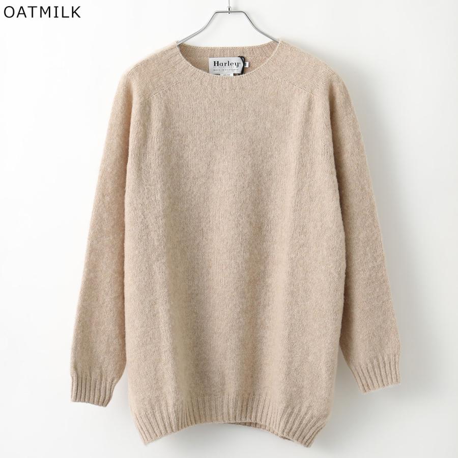 ・HARLEY Of Scotland｜ Jumbo Size Crew Neck Sweater Supersoft Wool Knit/ ハーレー/ジャンボ サイズ クルー ネック セーター スーパーソフト ウール ニット/バニラホワイト # Harley of SCOTLAND（ハーレーオブスコットランド） ニットセーター