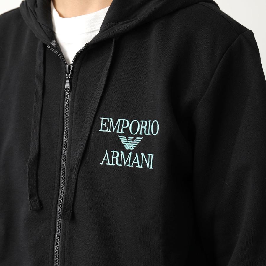 EMPORIO ARMANI エンポリオアルマーニ フーディー 111784 3F571 メンズ フロントジップ パーカー 裏起毛 ロゴ 刺繍 ...