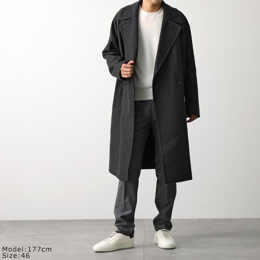 HEVO イーヴォ ベルテッドコート BRINDISI ブリンディジ E717 メンズ 千鳥格子柄 ウール ダブルブレスト チェスターコート ベルト付き 3292 :351110650 ...