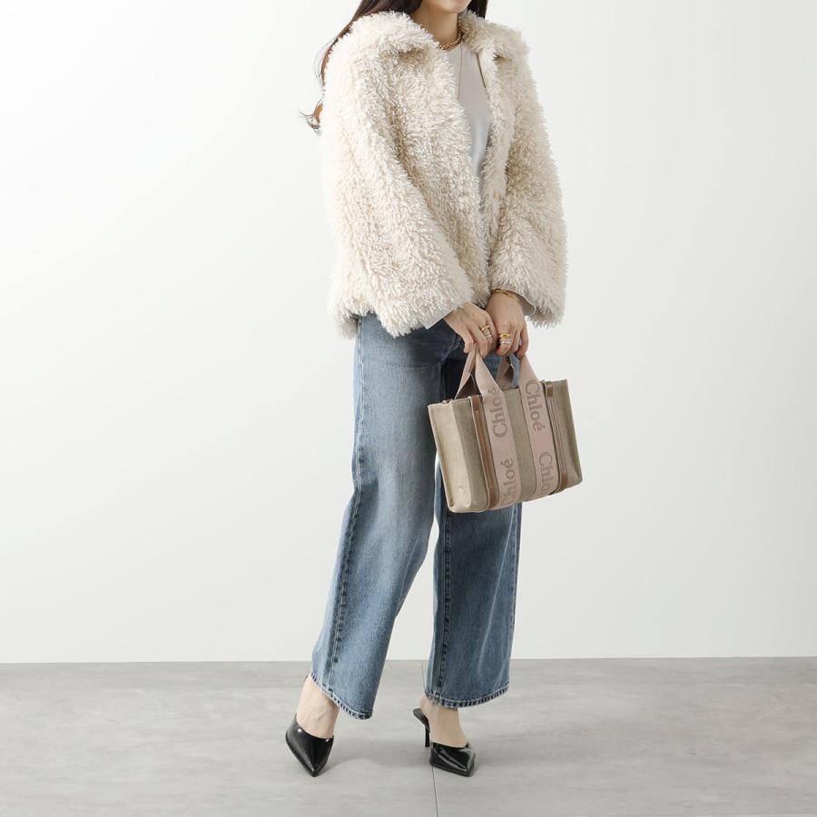 Chloe クロエ ショルダーバッグ WOODY ウッディ CHC23AS397L17 レディース スモール ハンドバッグ ミニトート ロゴ刺繍 鞄 26Y/Blushy-Beige ...