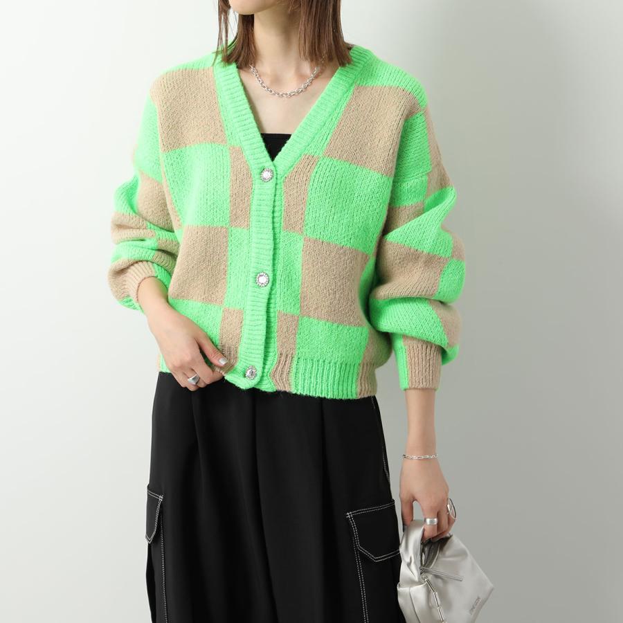 STINE GOYA スティーヌゴヤ カーディガン Amara SG5290 レディース ニット アルパカ混 ブロックチェック Vネック ネオン Check : インポートセレクトmusee ...