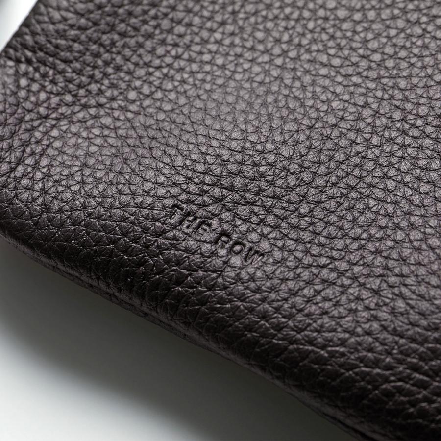 THE ROW ザ・ロウ ショルダーバッグ BOURSE PHONE CASE ブルス フォンケース W1418 L23 レディース ソフトグレインレザー ロゴ 鞄 DARK-BROWN ...