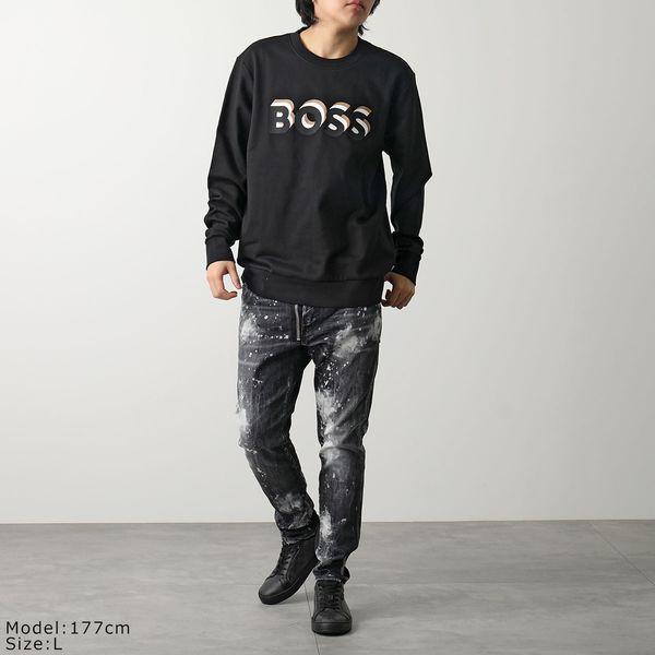 HUGO BOSS ヒューゴボス スウェットシャツ 50507939 10242373 メンズ トレーナー コットン ロゴ プリント クルー ...