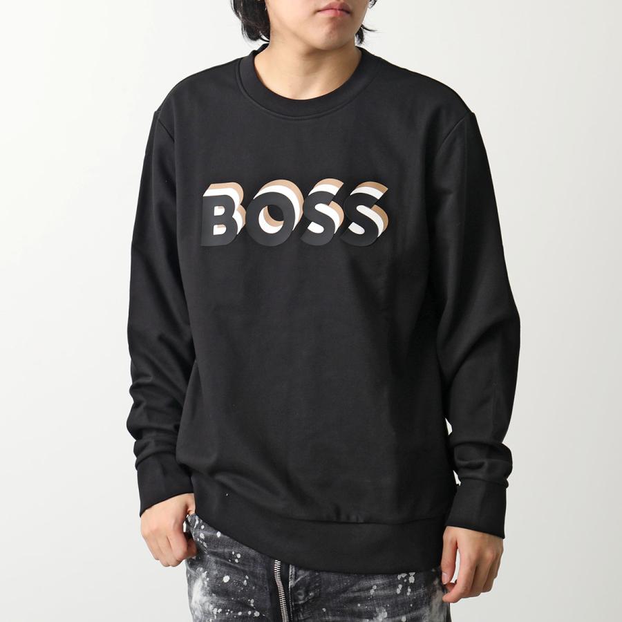 HUGO BOSS ヒューゴボス スウェットシャツ 50507939 10242373 メンズ トレーナー コットン ロゴ プリント クルー ...
