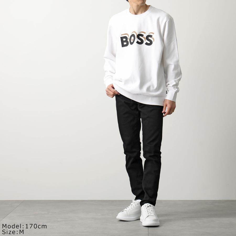 HUGO BOSS ヒューゴボス スウェットシャツ 50507939 10242373 メンズ トレーナー コットン ロゴ プリント クルー ...