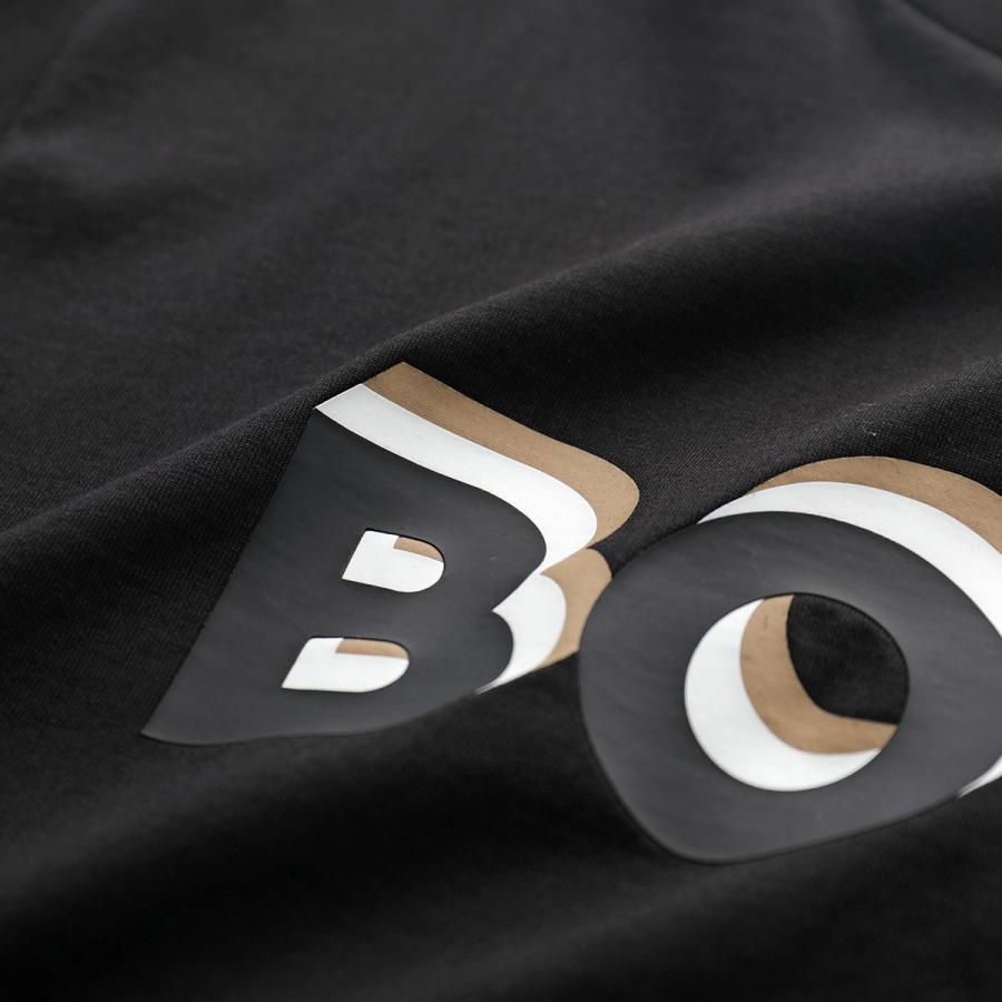 HUGO BOSS（ヒューゴ・ボス） ブラック Tシャツ 50506923 メンズ 半袖 クルーネック コットン ロゴT レギュラーフィット ...