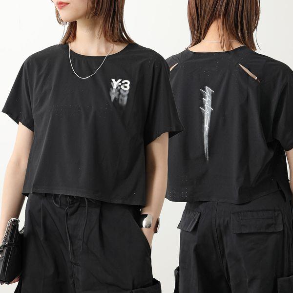 Y-3 ワイスリー Tシャツ W RUN SS TEE IR7096 レディース 半袖 クルーネック クロップド丈 ストレッチ メッシュ ロゴ ...