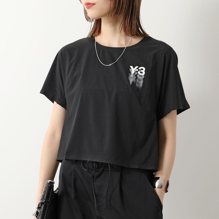 Y-3 ワイスリー Tシャツ W RUN SS TEE IR7096 レディース 半袖 クルーネック クロップド丈 ストレッチ メッシュ ロゴ ...
