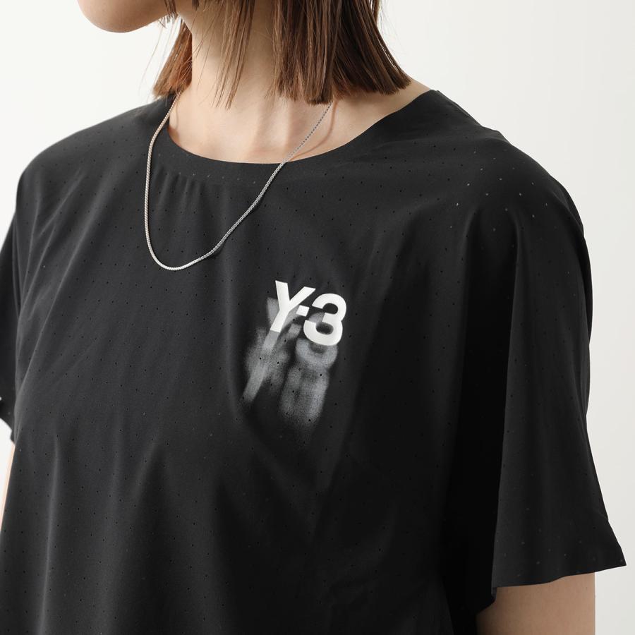 Y-3 ワイスリー Tシャツ W RUN SS TEE IR7096 レディース 半袖 クルーネック クロップド丈 ストレッチ メッシュ ロゴ ...