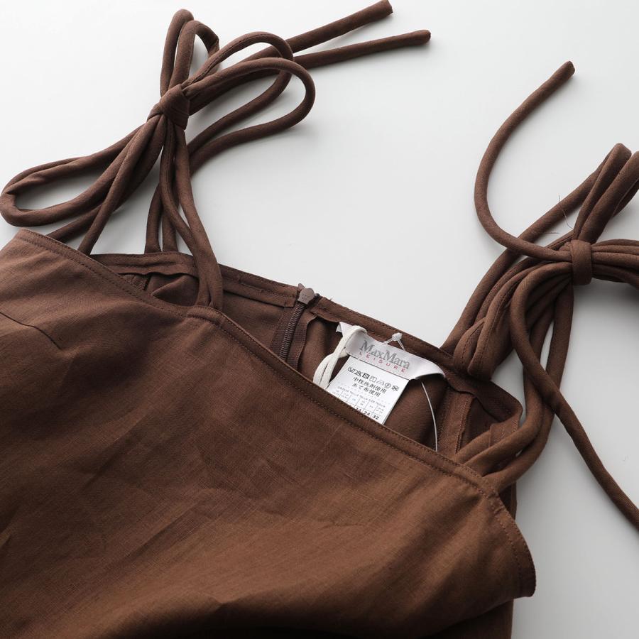 MAX MARA LEISURE マックスマーラ レジャー ワンピース SENNA レディース キャミソール ノースリーブ 麻 リネン ロング丈 スリット 006 : 360322655 ...