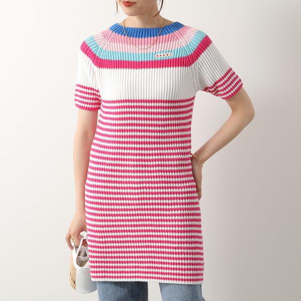 MARNI（マルニ） MARNI KIDS キッズ ワンピース M1047 M00RX レディース ガールズ コットンニット 半袖 ロゴ ...